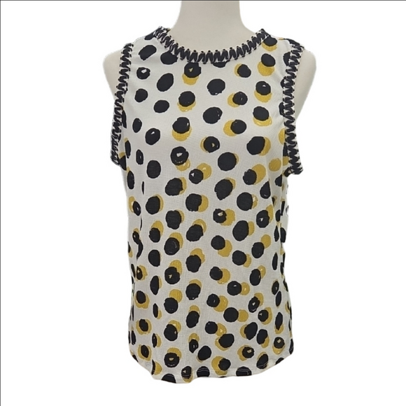 Fred David | Tops | Nwt Fred David White Tank Top With Black And Yellow ...